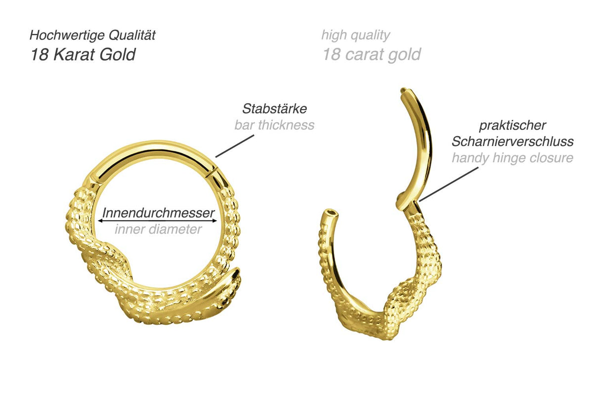 18 Karat Gold Clicker Ring Schlange – piercinginspiration